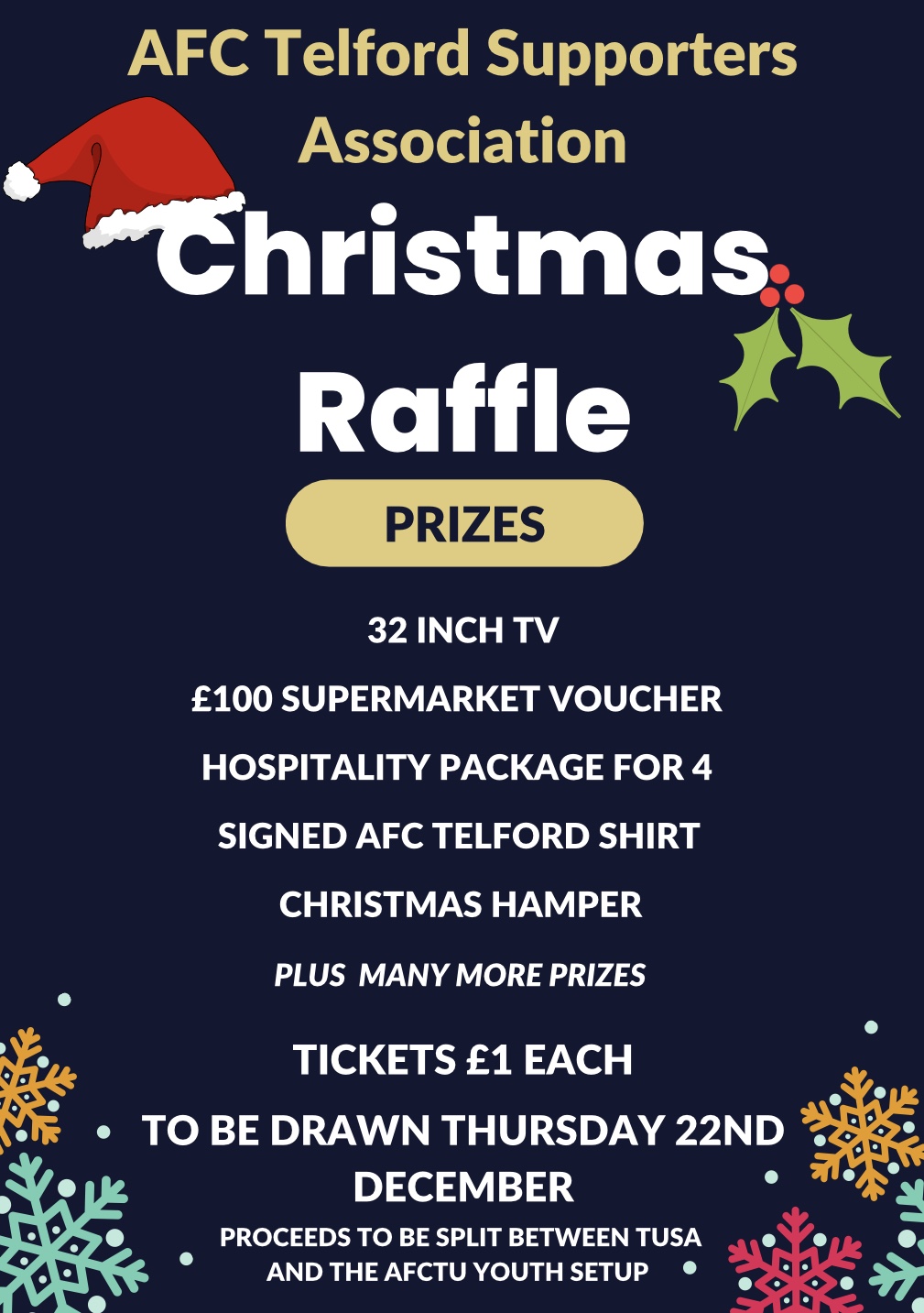 Supporters Association Christmas Raffle - AFC Telford United
